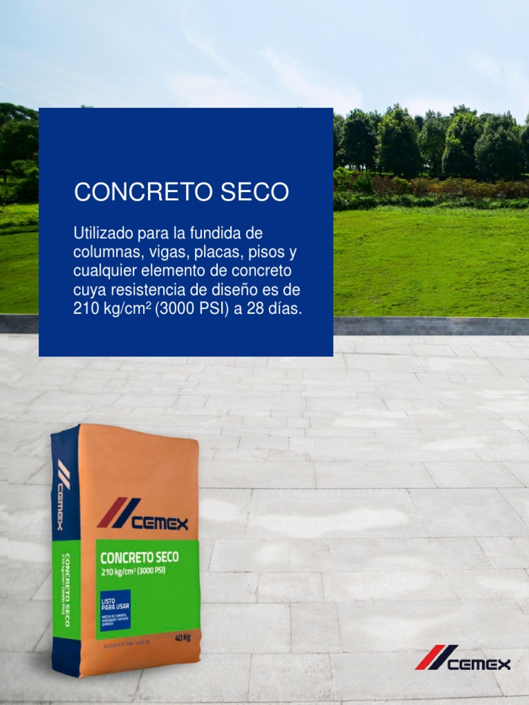 Concreto Seco CEMEX: Uso y Beneficios | PDF | Hormigón | Materiales
