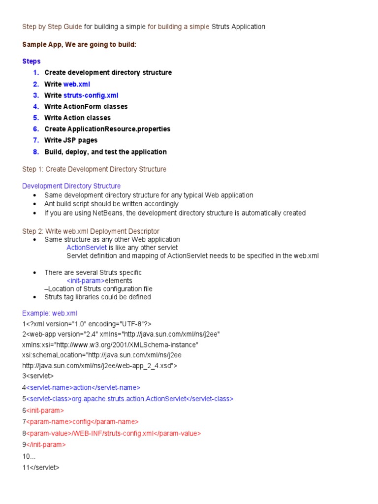 Struts Step by Step | PDF | Software Engineering | Xml