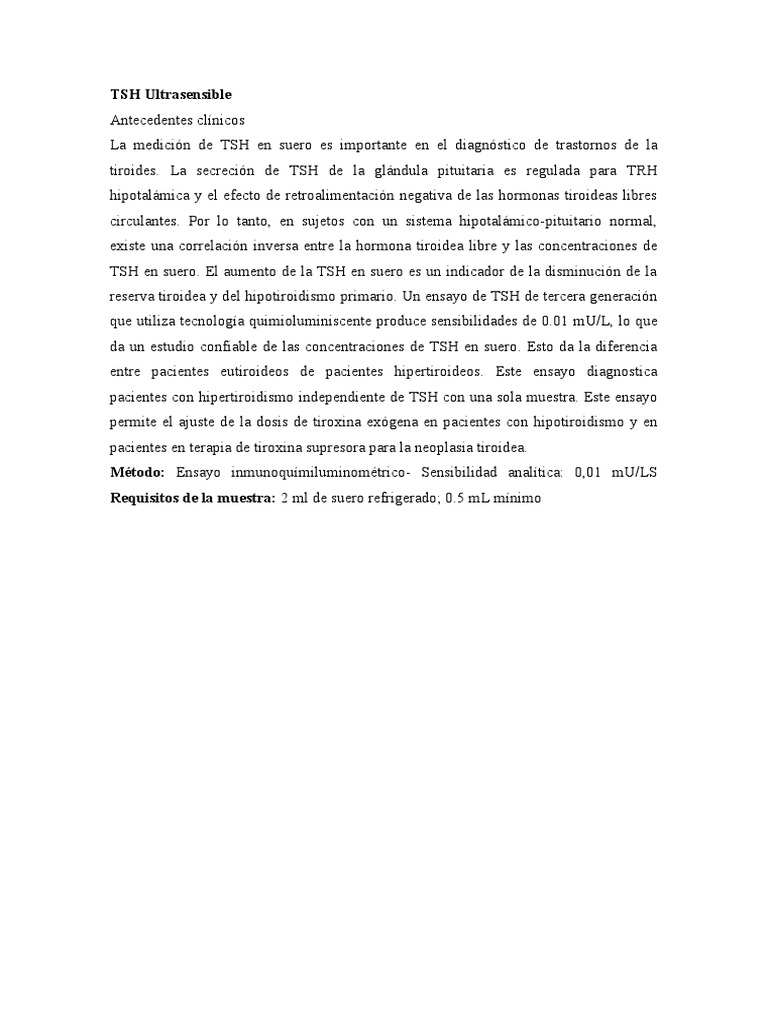 TSH Ultrasensible | PDF