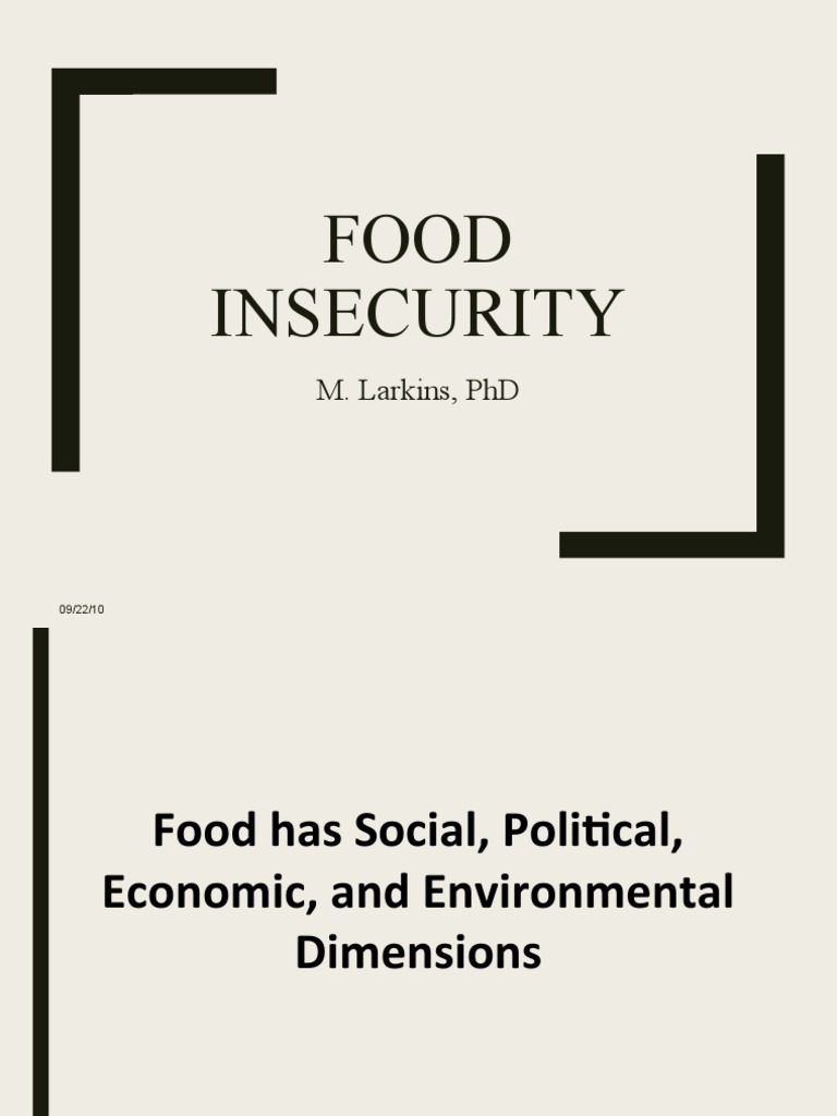 Food Insecurity: Understanding its Complex Social, Political, Economic ...