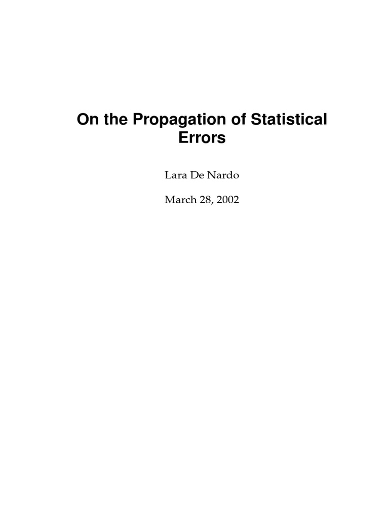 Propagation of Statistical Errors | PDF | Errors And Residuals | Correlation And Dependence