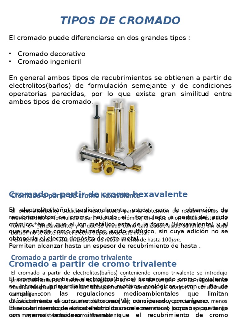 Tipos de Cromado | PDF | Revestimiento | Cromo