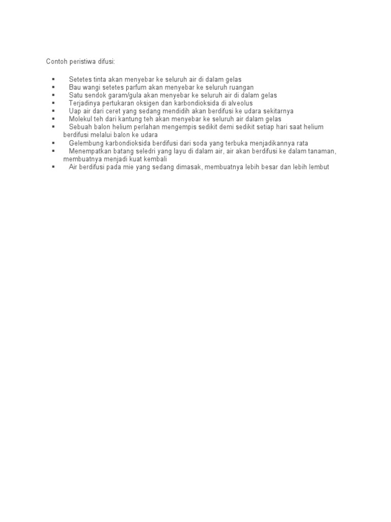 Contoh Peristiwa Difusi Sehari-hari | PDF