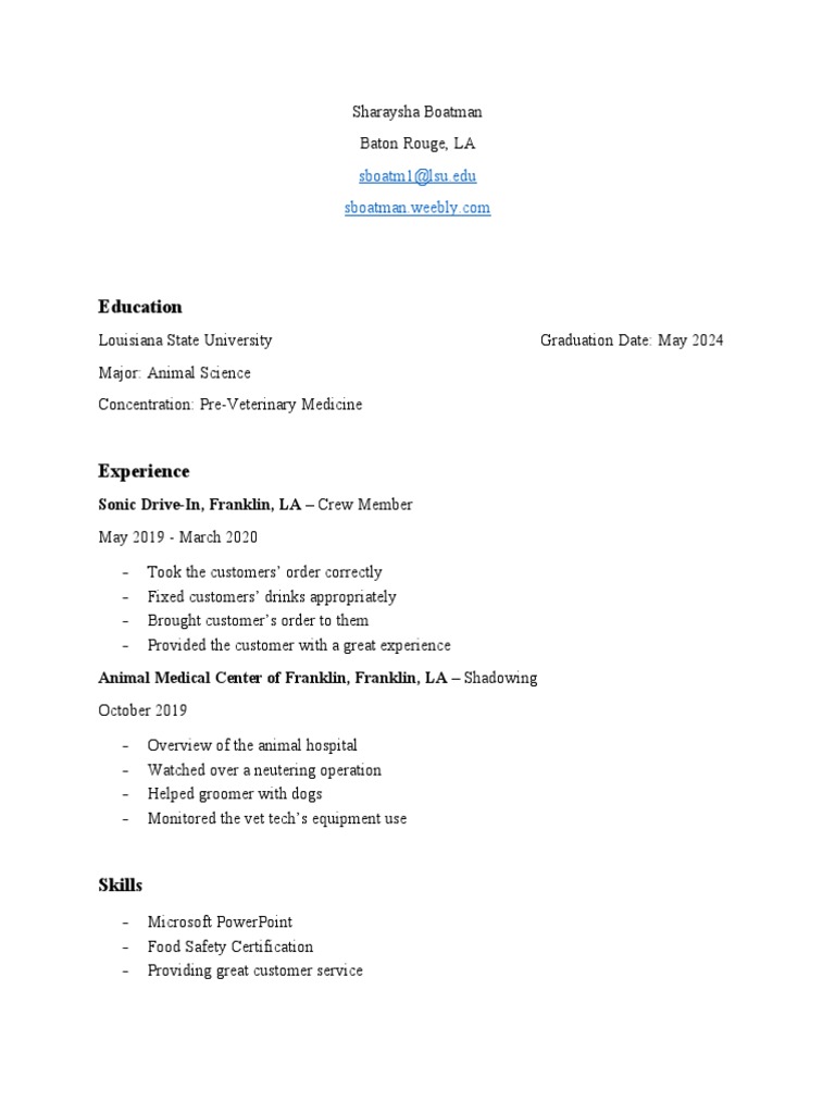 Education: Sboatm1@lsu - Edu | PDF