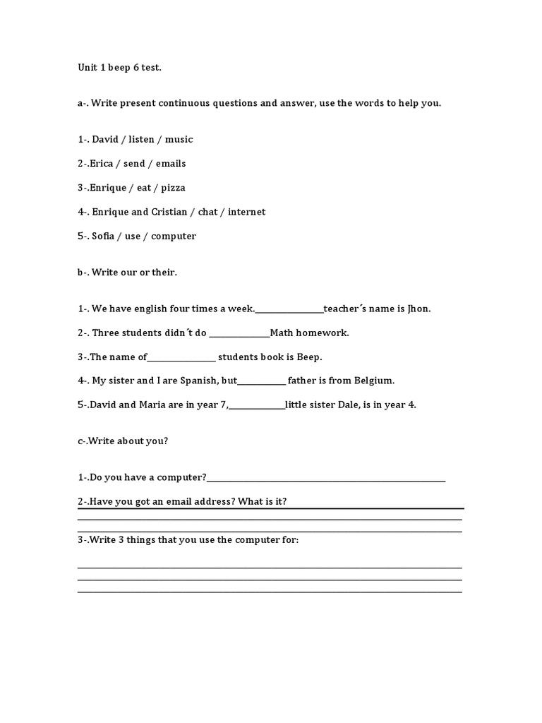 Unit 1 Beep 6 Test | PDF