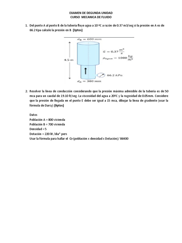 Examen Final - Mecanica - Fluidos | PDF