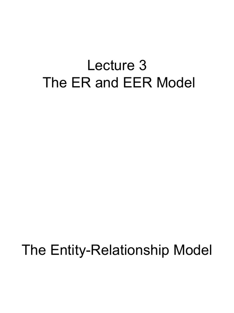 The Er And Eer Model Pdf Inheritance Object Oriented Programming
