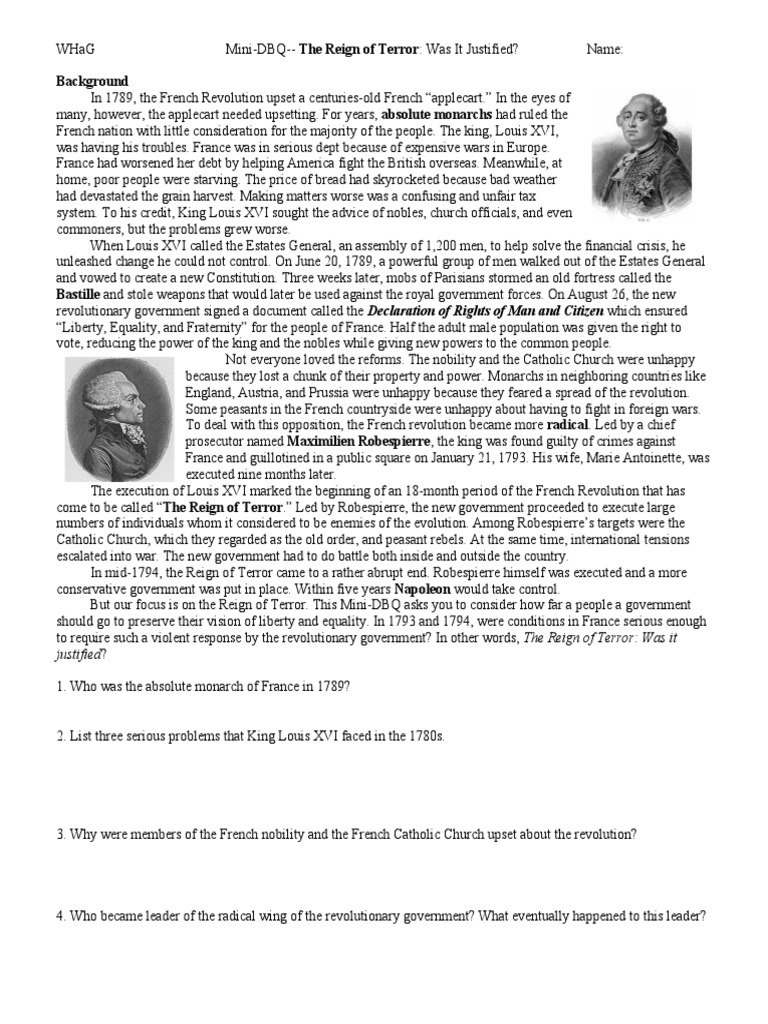Reign of Terror: Justified? | PDF | Reign Of Terror | Maximilien ...