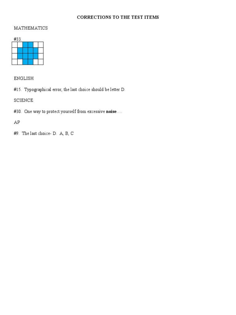Diagnostic Test Answer Key Pdf Cognition Science