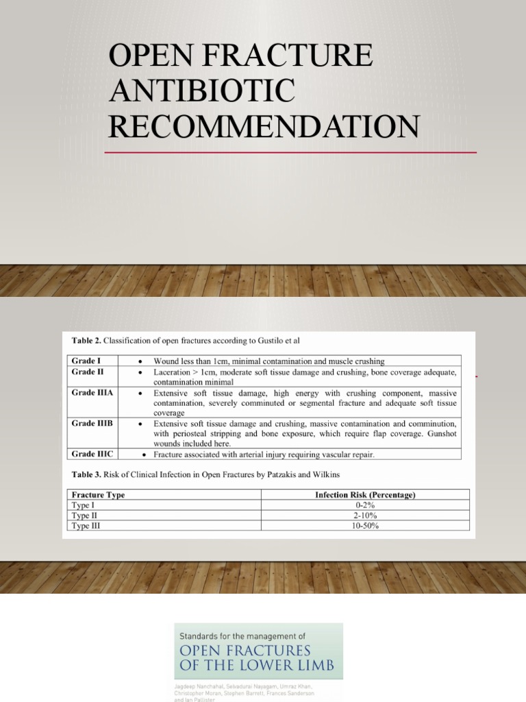 Open Fracture Antibiotic Recommendation | PDF | Drugs | Rtt