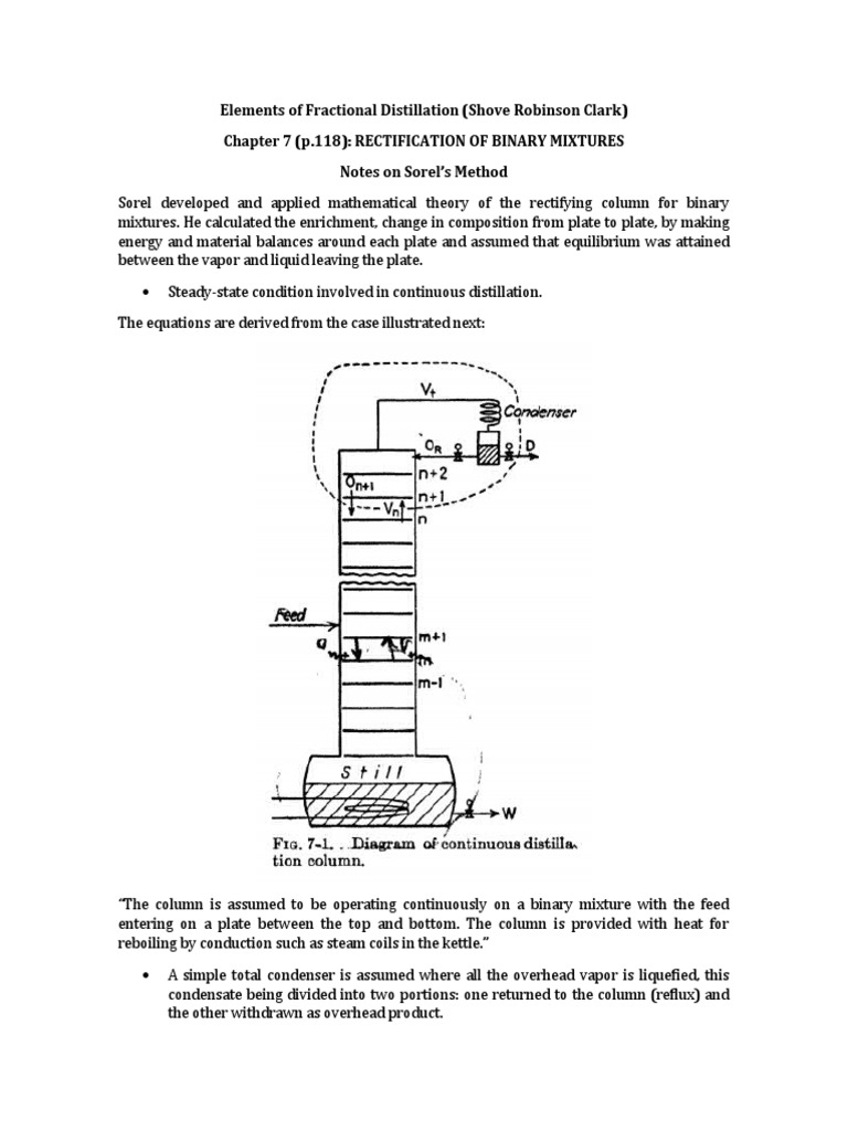 Sorel's Method in Fractional Distillation | PDF | Distillation ...