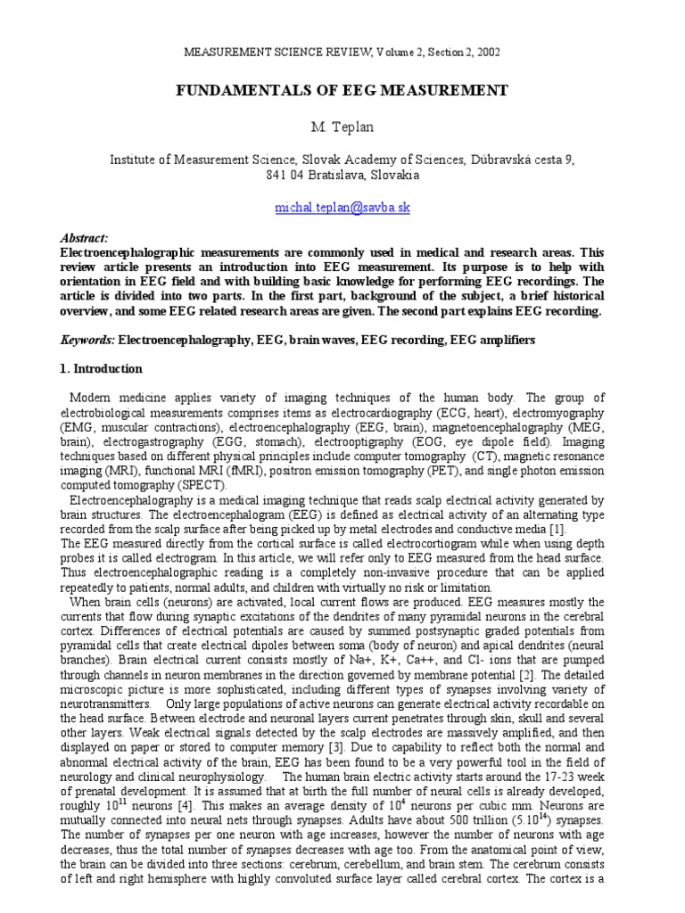 EEG Basics for Medical Professionals | PDF | Electroencephalography ...