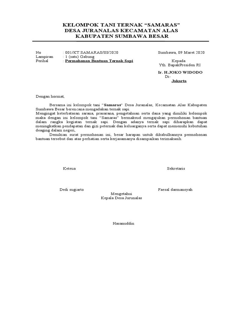 Proposal Kelompok Tani Ternak | PDF