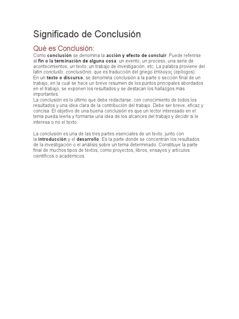 Significado de Conclusión | PDF