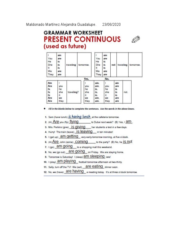Present Continuous | PDF