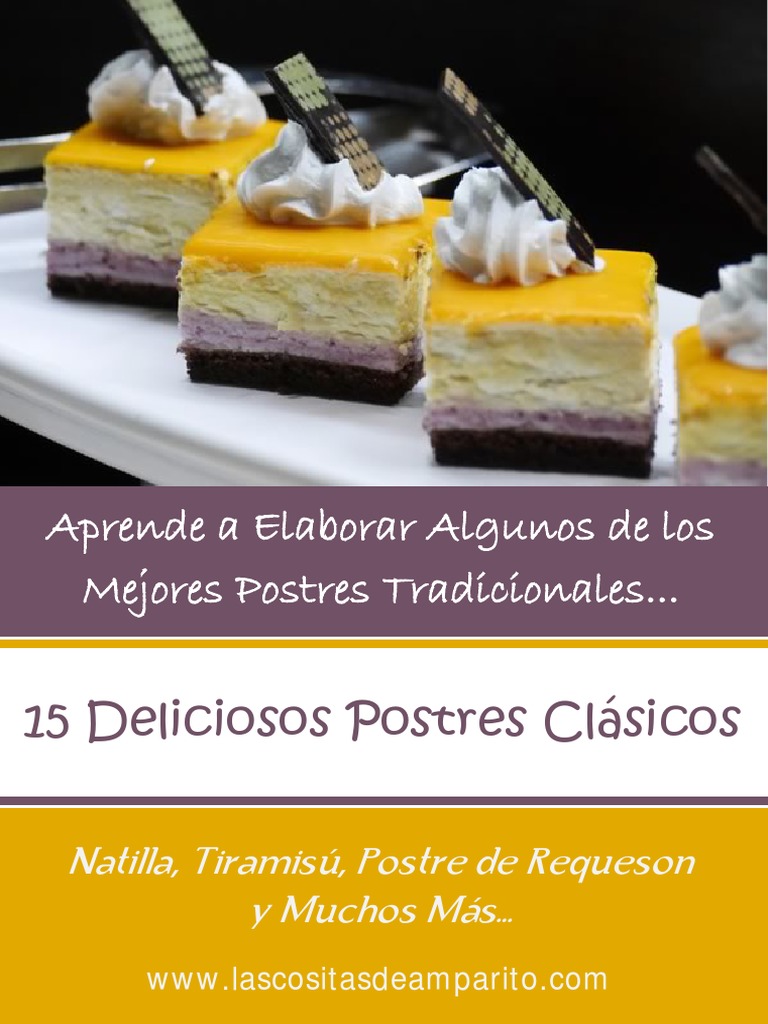 15 Deliciosos Postres Clasicos | PDF | Tarta de queso | Postres