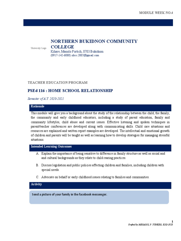 Psed 116 Week 4 | PDF | Parenting | Relationships