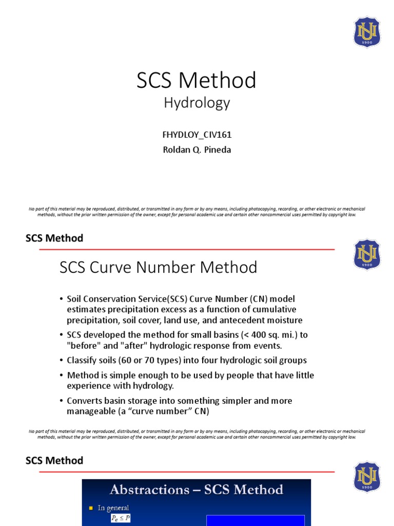 Hydrology - SCS Method | PDF | Drainage Basin | Copyright