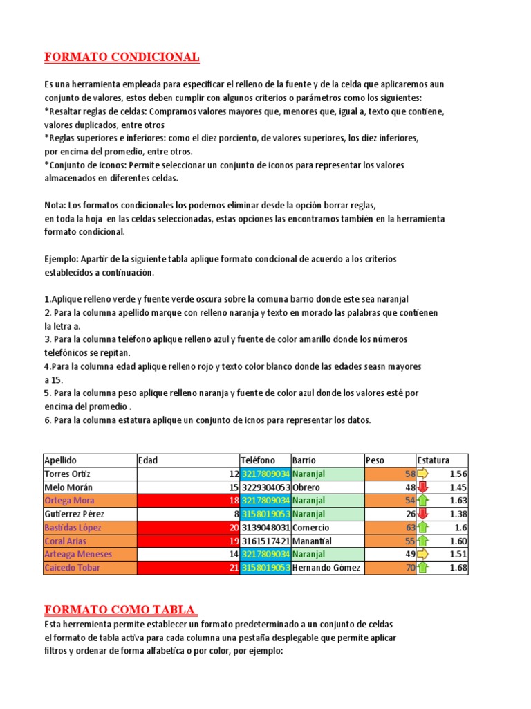 Formato Condicional | PDF | Color | Microsoft Excel