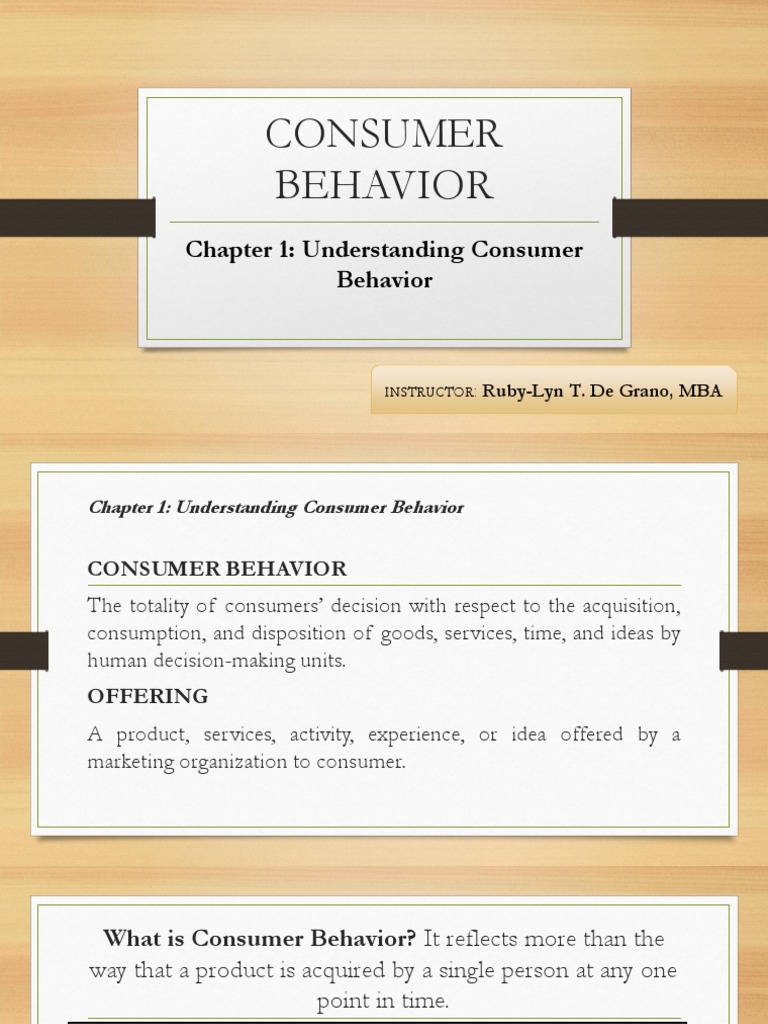Chapter 1 Understanding Consumer Behavior PDF | PDF | Consumer ...