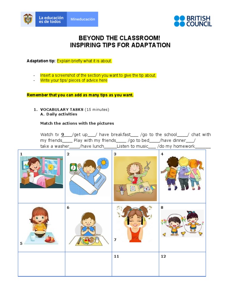 Beyond The Classroom! Inspiring Tips For Adaptation: Adaptation Tip ...