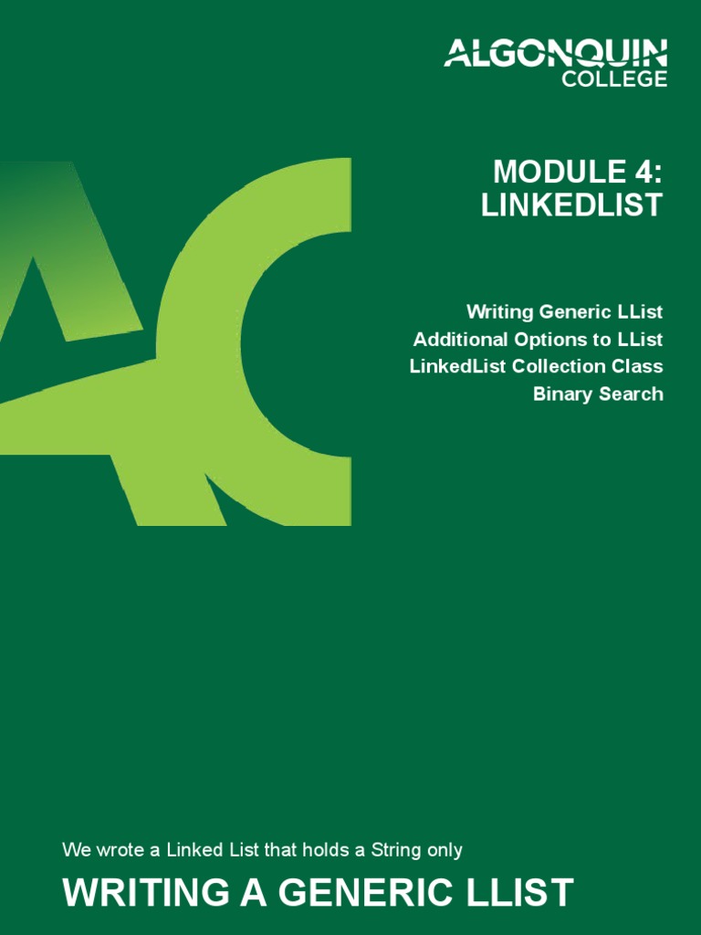 Linkedlist: Writing Generic Llist Additional Options To Llist ...
