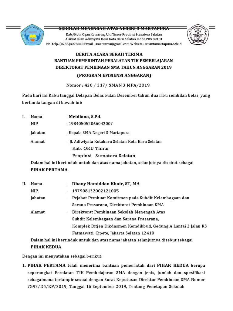 SURAT PERNYATAAN TIK (Revisi) | PDF