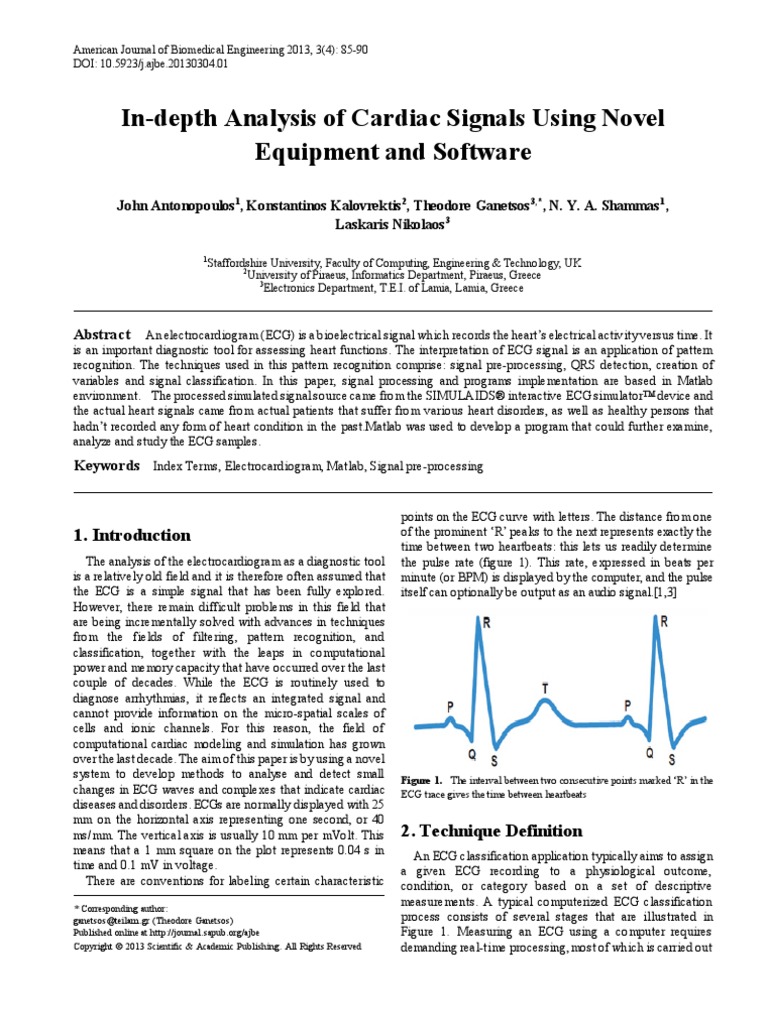 In-Depth Analysis of Cardiac Signals Using Novel Equipment and Software ...