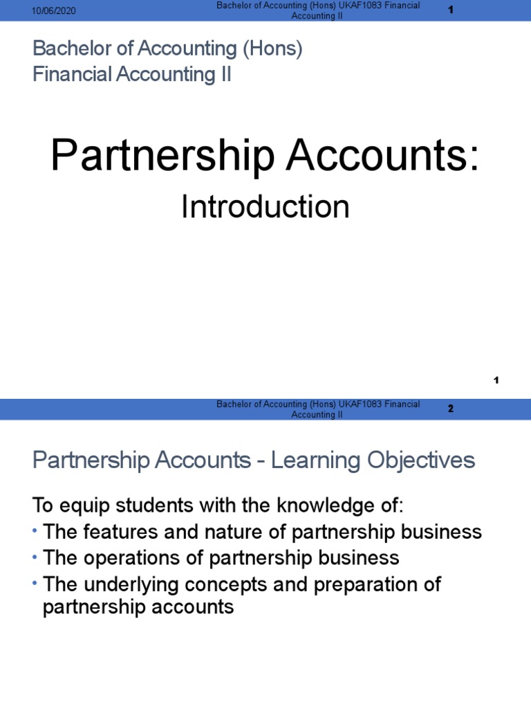 Lecture 2-Partnership Part 1 | PDF | Goodwill (Accounting) | Partnership