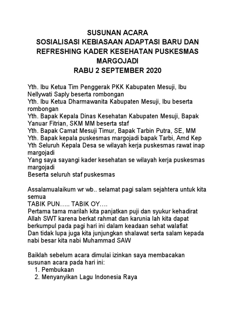 Susunan Acara Formal | PDF