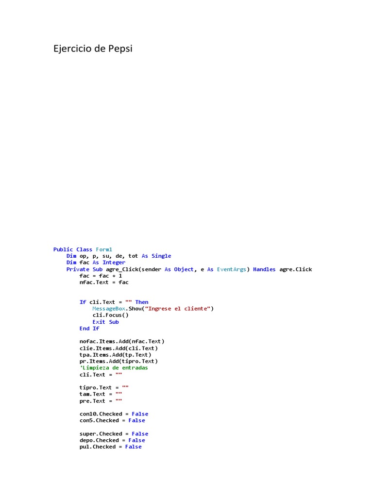 Ejercicio de Pepsi | PDF | Teaching Mathematics