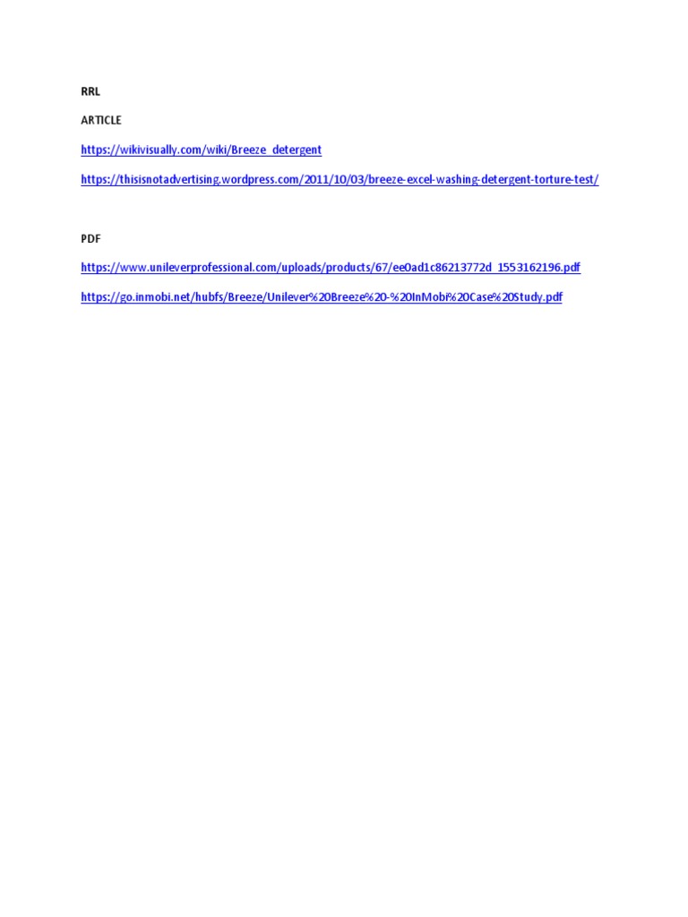 Breeze Detergent Overview and Tests | PDF | Technology & Engineering