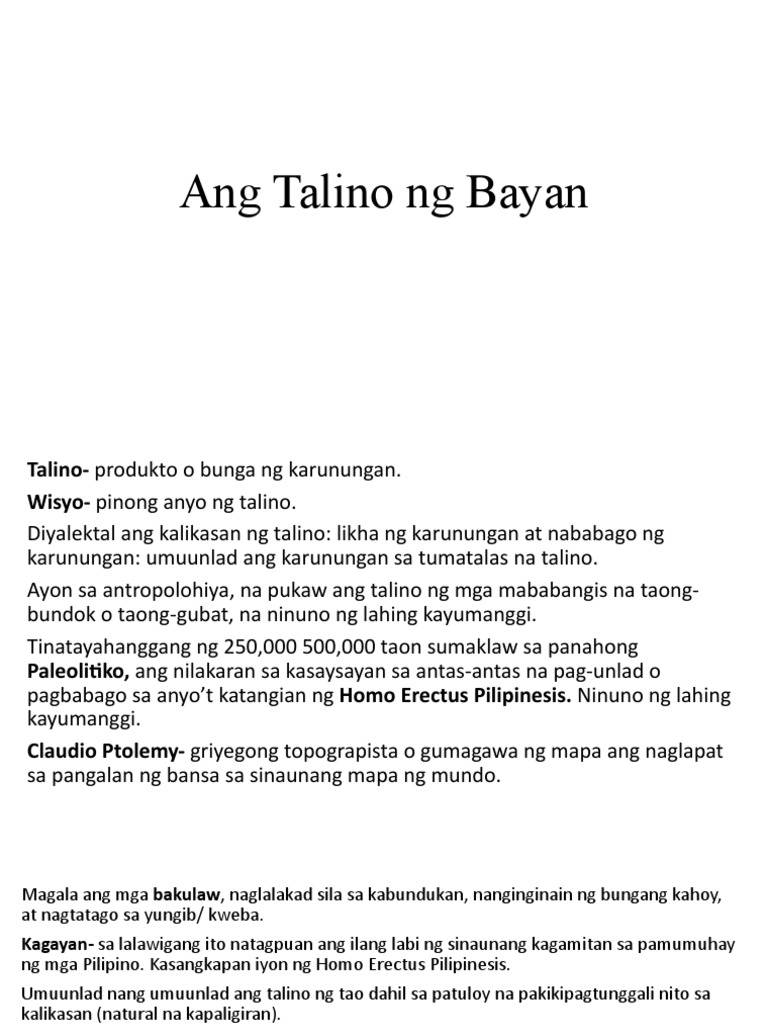 Ang Talino NG Bayan | PDF