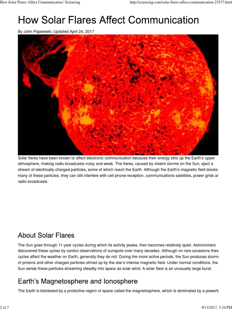 How Solar Flares Affect Communication - Sciencing | PDF | Solar Flare ...