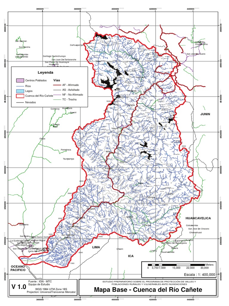 Mapas de La Cuenca de Rio Cañete PDF | PDF