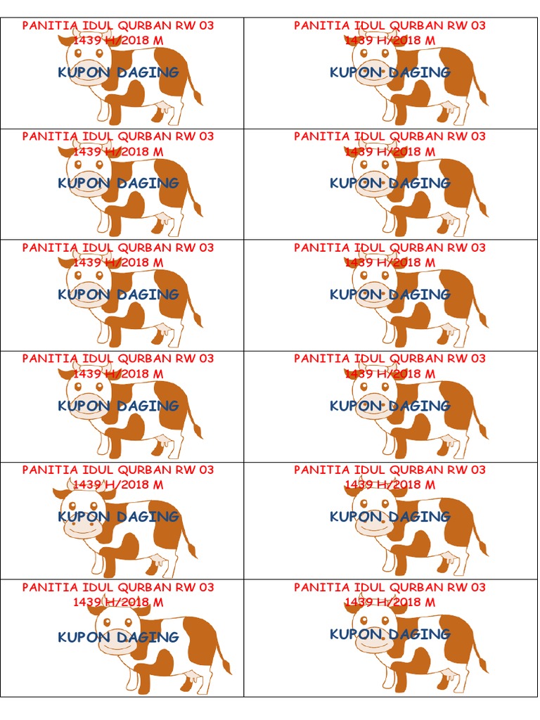 Kupon Daging Qurban | PDF