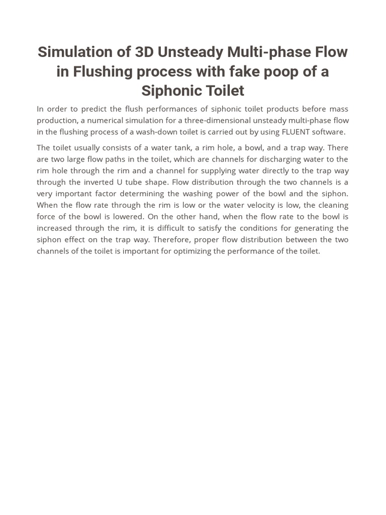 Simulation of 3D Unsteady Multi-Phase Flow in Flushing Process With ...
