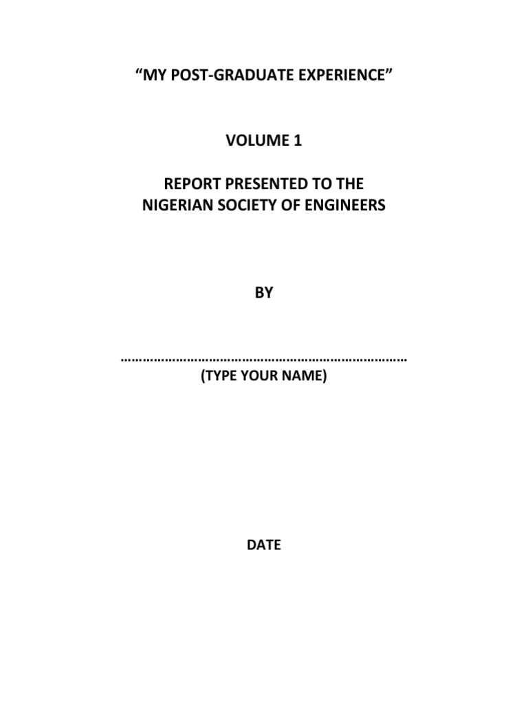 Template For Nse Technical Report and Post Graduate Experience Report ...