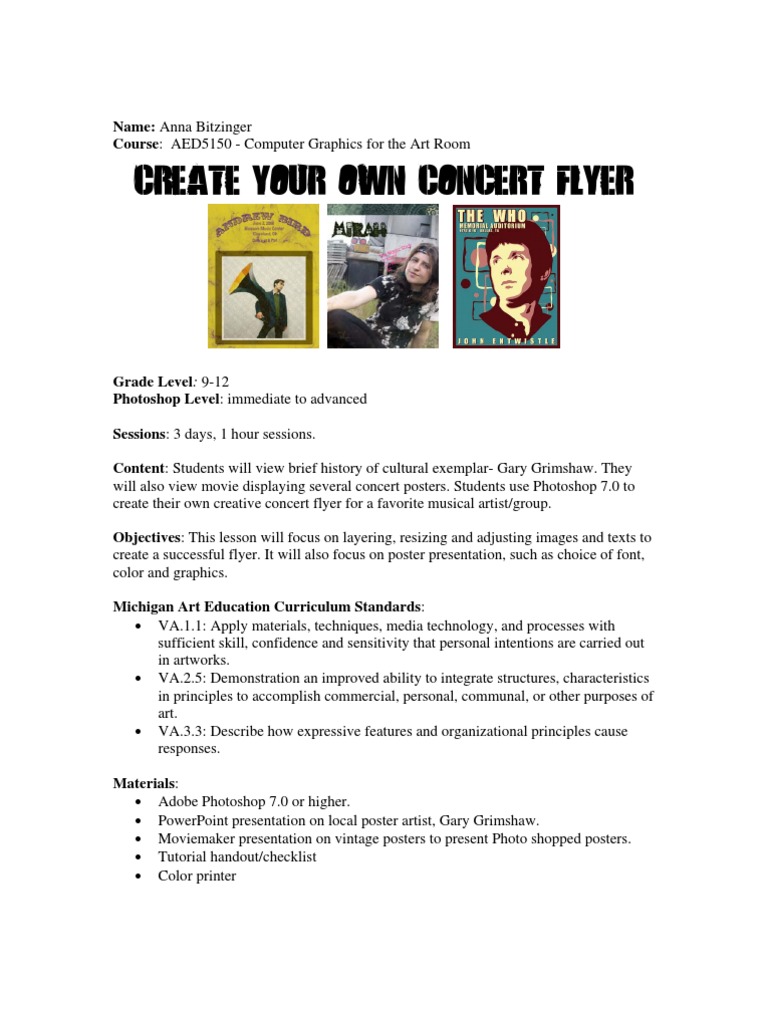 Create Your Own Concert Flyer | PDF | Adobe Photoshop | Graphics