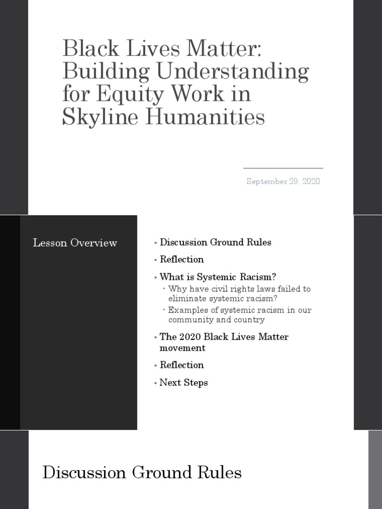 BLM Social Justice Slide Share | PDF | Black Lives Matter | Racism