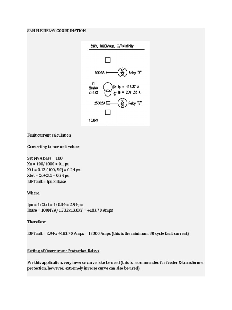 Relay Coordination-Sample | PDF | Transformer | Relay