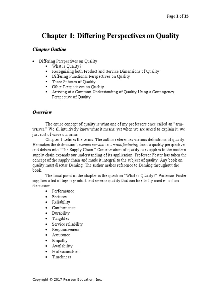 Quality Management - Differing Perspectives On Quality | PDF | Empathy ...