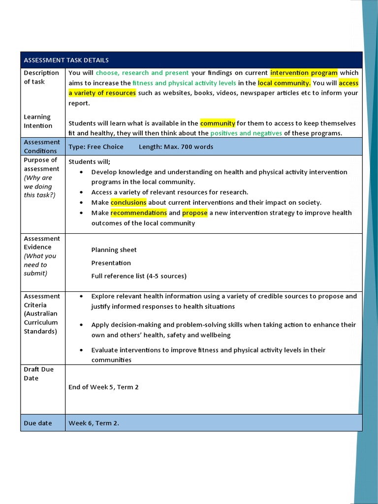 Community Report Assessment Task | PDF | Educational Assessment | Community