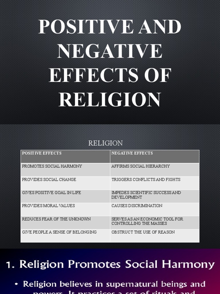 Positive and Negative Effects of Religion | PDF