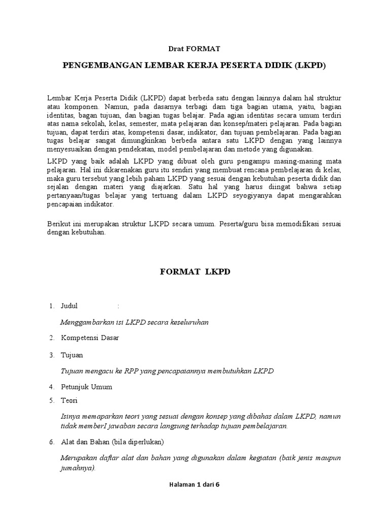 Format LKPD | PDF