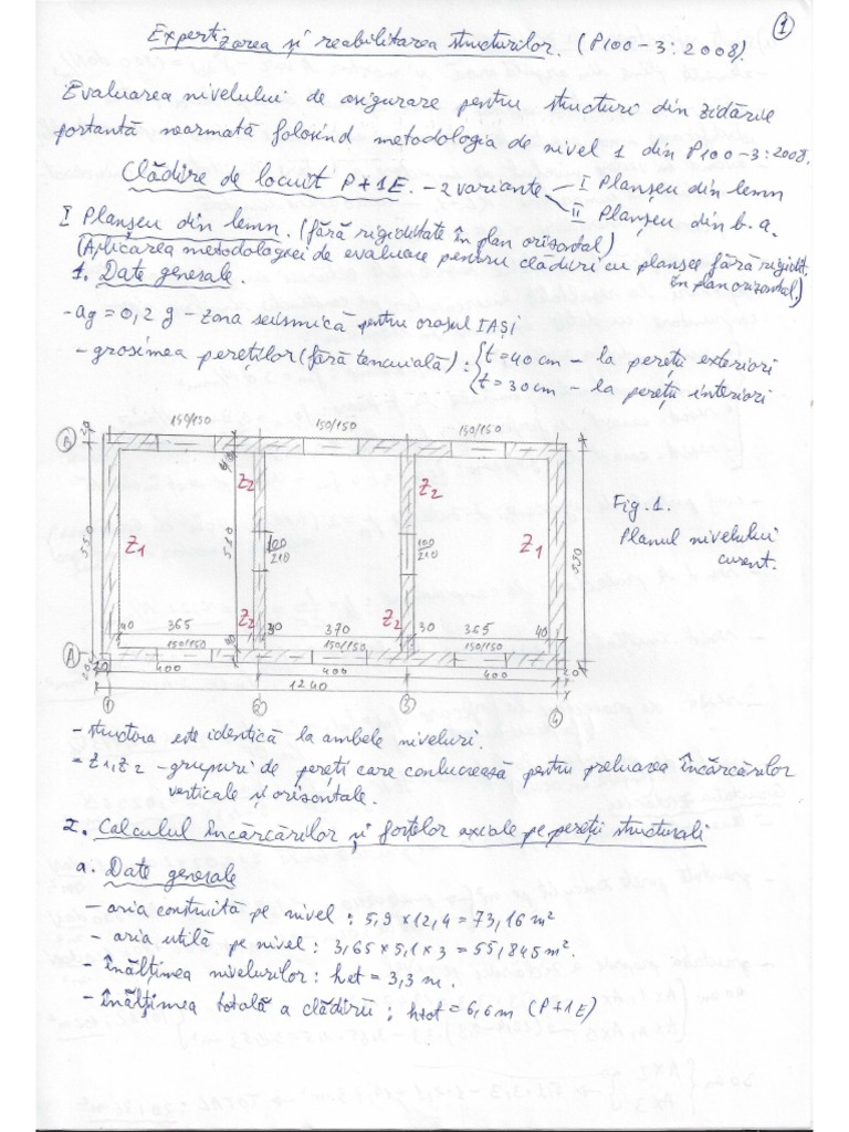 Proiect 1-Structura Din Zidarie PDF | PDF