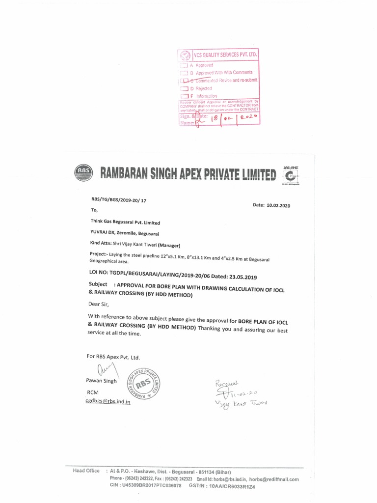 HDD Bore Plan. | PDF