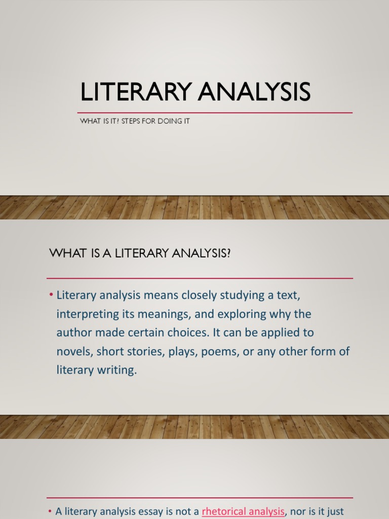 Literary Analysis - Presentation | PDF | Essays | Writing