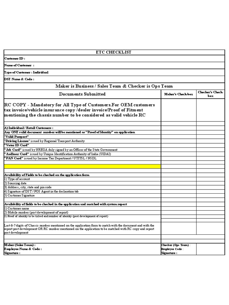 ETC KYC Checking - Ops Checklist - Revised | PDF | Identity Document | Applications Of Cryptography