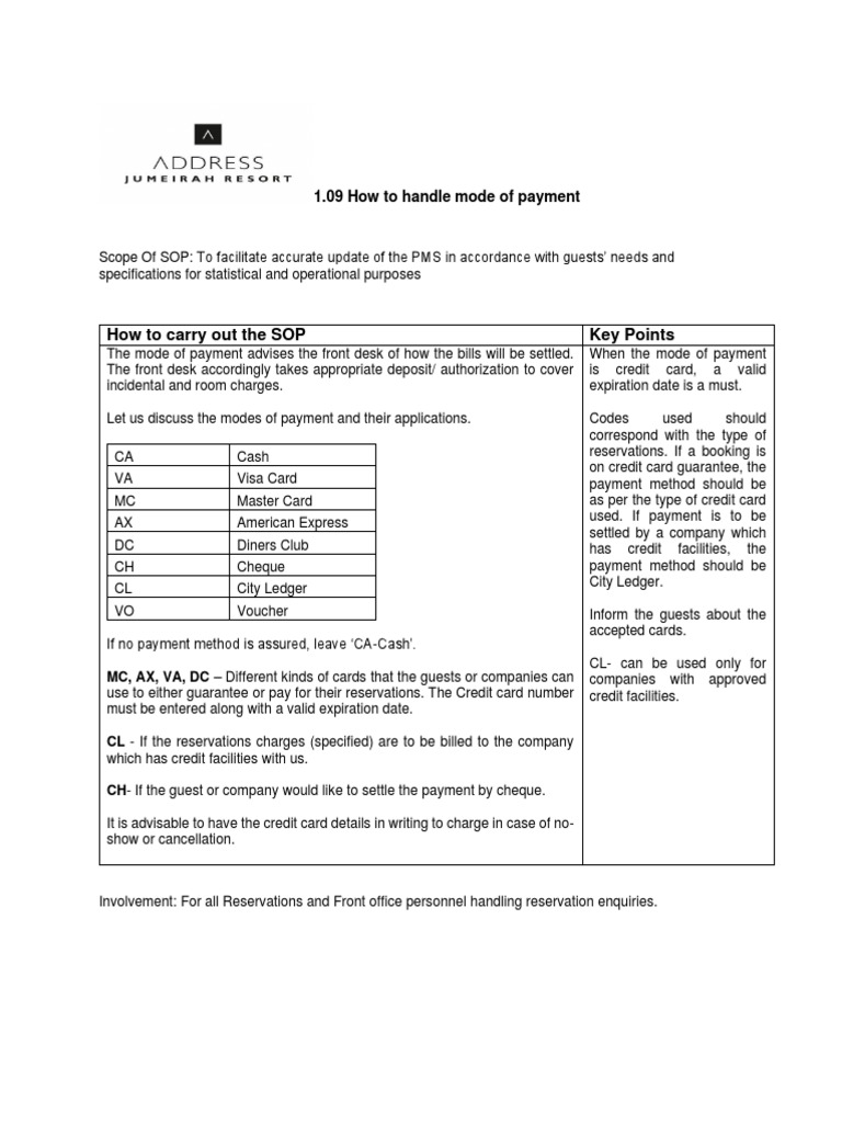 Handling Payment Modes in Reservations | PDF | Payments | Credit Card
